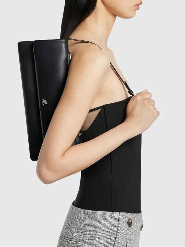COURREGES Cuff Leather Shoulder Bag With Adjustable Strap