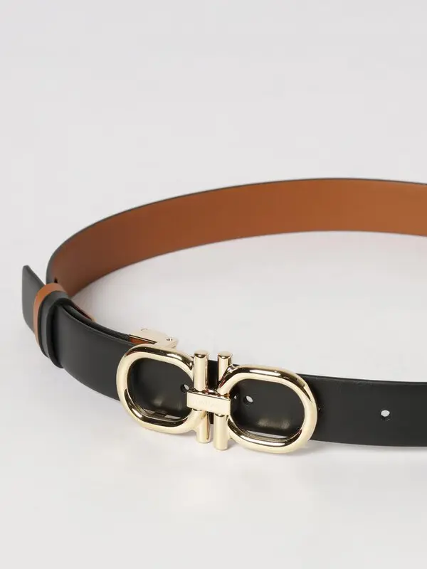 FERRAGAMO Leather Belt With Gancini Buckle