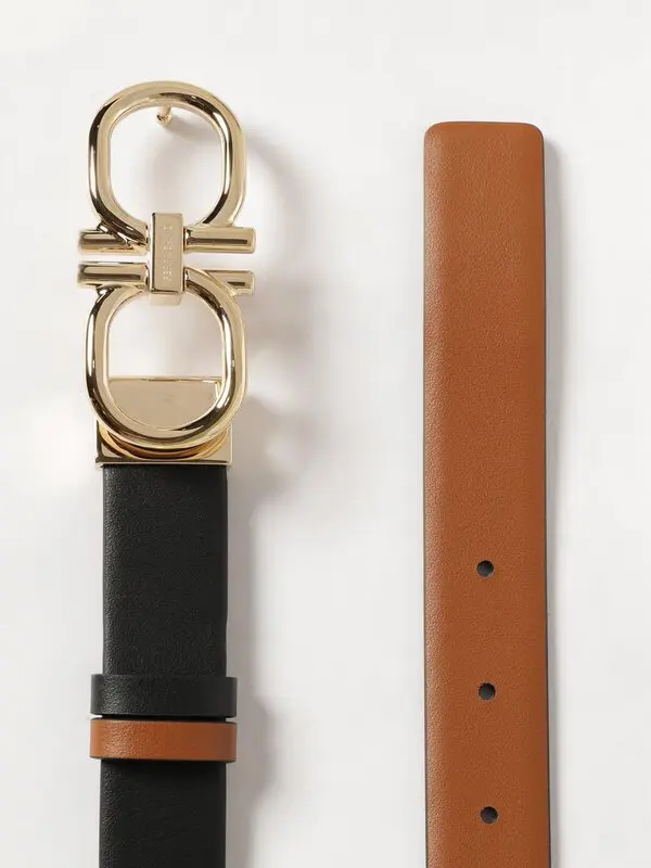FERRAGAMO Leather Belt With Gancini Buckle