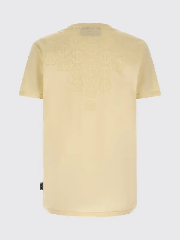 Philipp Plein Cotton T-shirt With Pp Monogram - Beige
