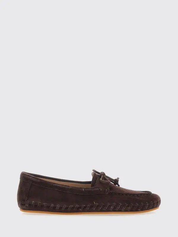 Le Monde Beryl Suede Driver Loafers With Woven Straps