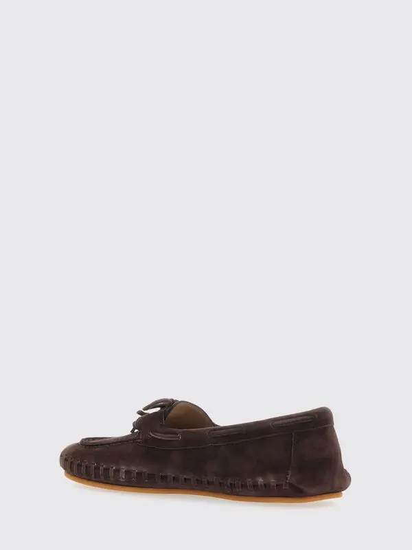 Le Monde Beryl Suede Driver Loafers With Woven Straps