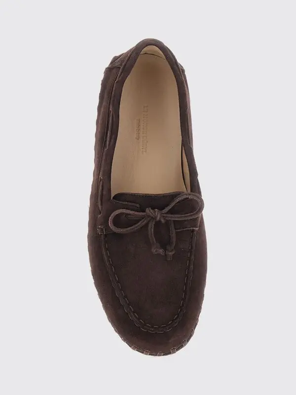 Le Monde Beryl Suede Driver Loafers With Woven Straps