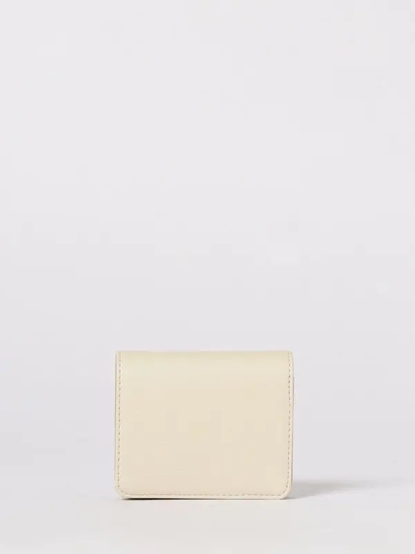 Moschino Heart Faux Leather Wallet - Ivory