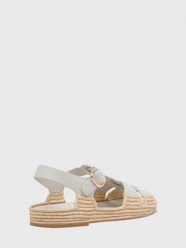 PALOMA BARCELO Leather And Raffia Sandals
