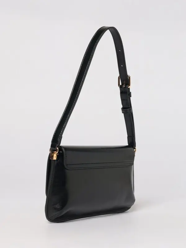 Moschino Faux Leather Shoulder Bag - Black