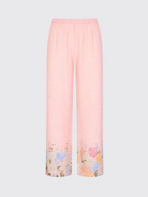 MC2 SAINT BARTH Cotton Palazzo Pants With Cutout Floral Pattern - Multicolor