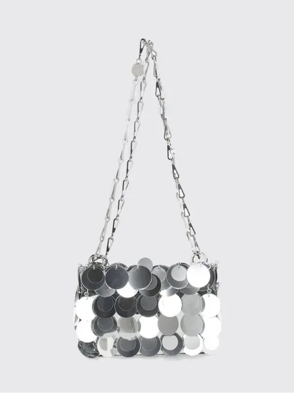 Rabanne Mini Sparkle Shoulder Bag - Silver