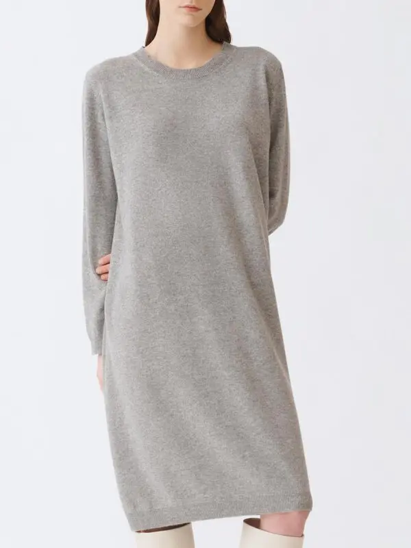 Fabiana Filippi Knit Dress With Draped Detail - Grey