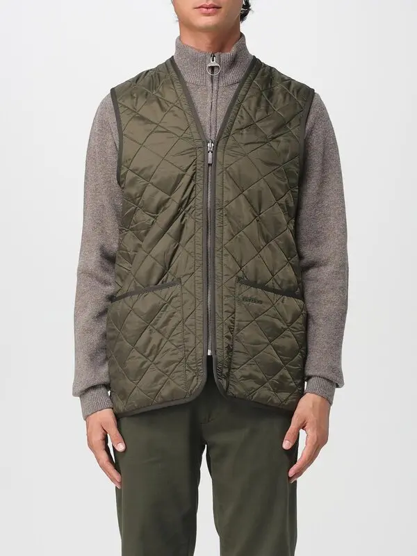 Barbour Quilted Nylon Gilet With Fleece Lining - Olive