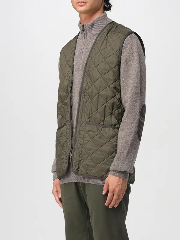 Barbour Quilted Nylon Gilet With Fleece Lining - Olive