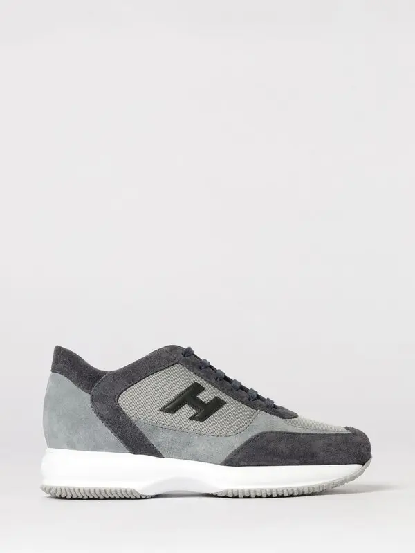 Hogan Interactive Mesh And Suede Sneakers - Black