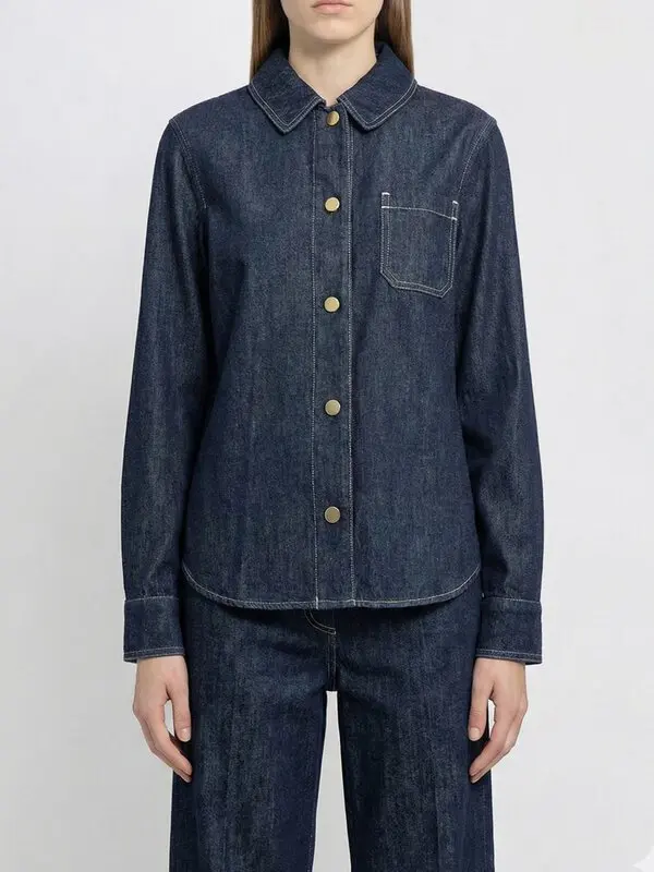 Max Mara Denim Shirt With Classic Collar