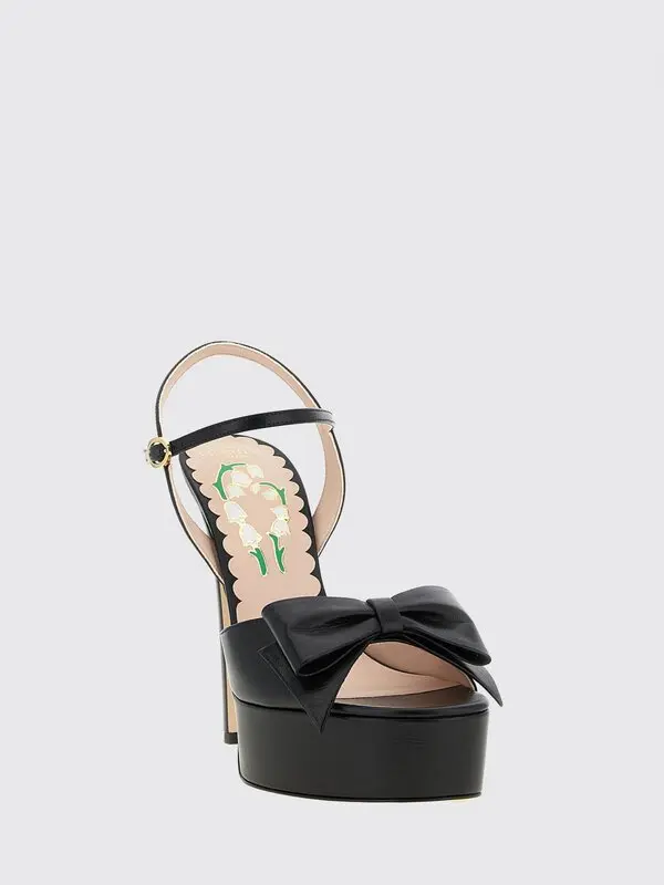 Valentino Garavani Calfskin Platform Stiletto Sandals With Bow Detailing