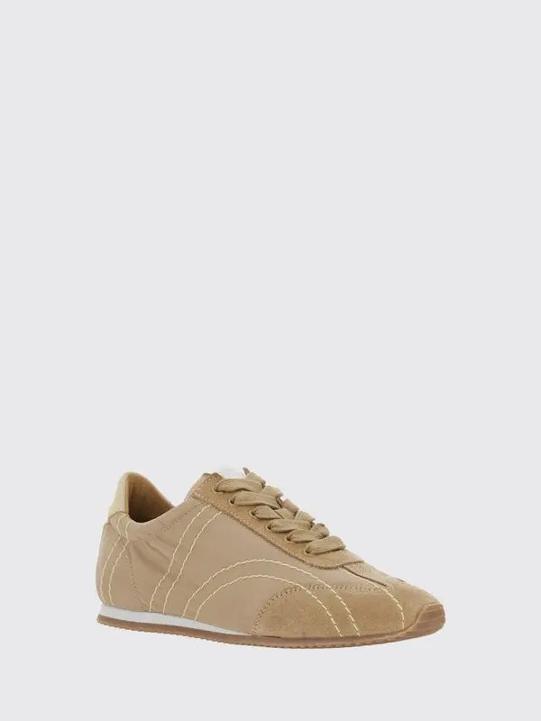 TOTEME Bi-coloured Recycled Nylon And Suede Lace-up Sneakers - Sand
