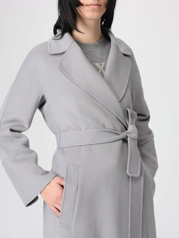 Max Mara Belted Wrap Coat - Blue