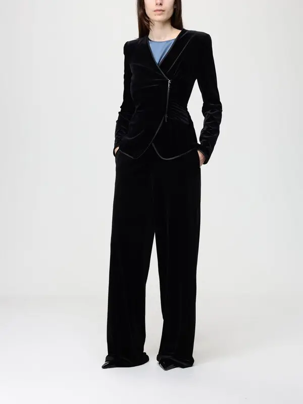 Emporio Armani Velvet Wide Leg Trousers