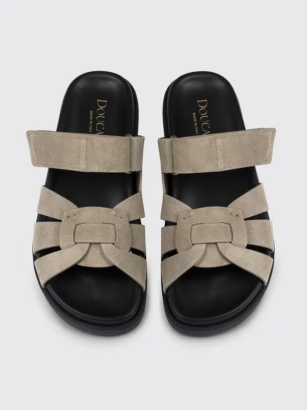 DOUCAL'S Suede Slip-on Sandals - Mud