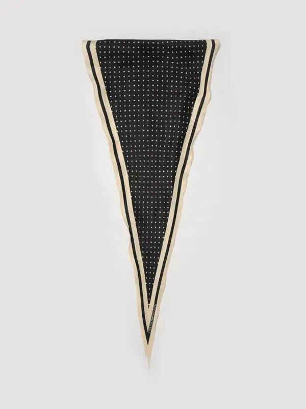 Emporio Armani Printed Silk Foulard - Black