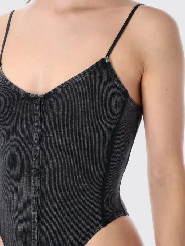 DIESEL® Ribbed Bodysuit With Button Front