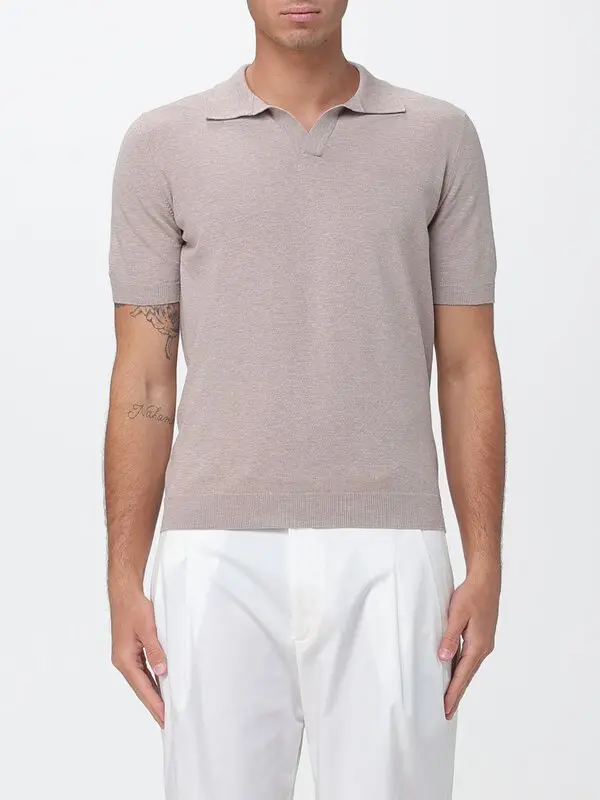 Tagliatore Cotton Knit Polo Shirt - Brown