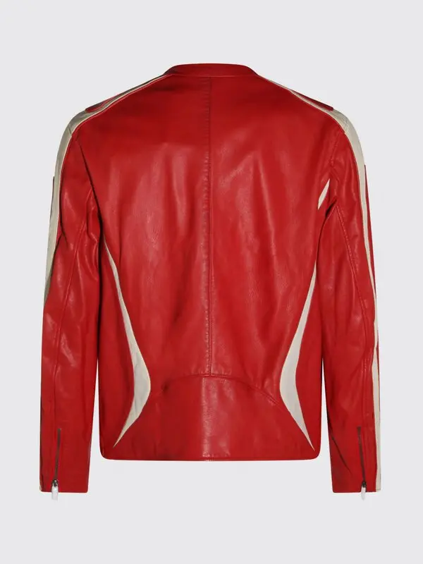 DIESEL® Leather Jacket With Contrasting Panels