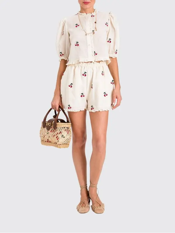 TWINSET Ramie Shorts With Embroidery