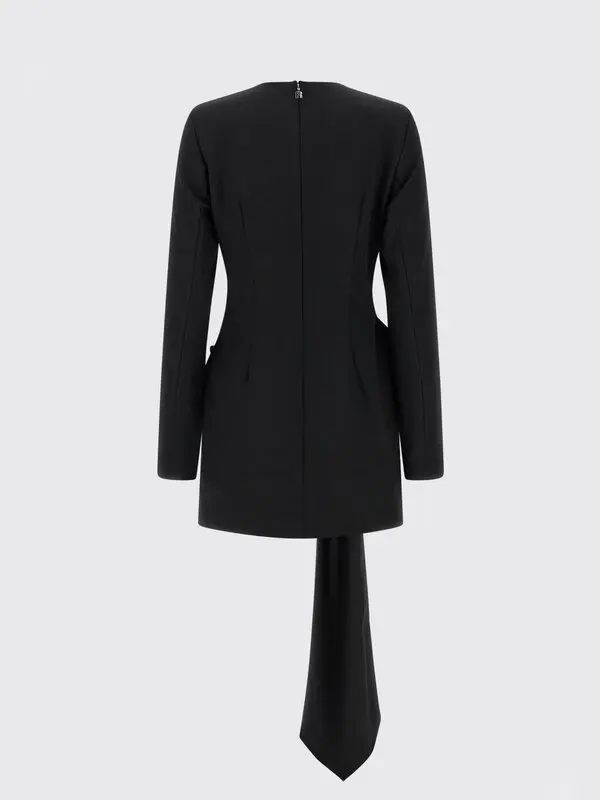 ROTATE BY BIRGER CHRISTENSEN Wool Blend Mini Dress With Bow Appliqu