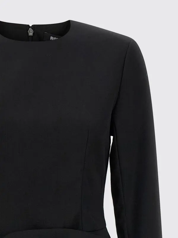 ROTATE BY BIRGER CHRISTENSEN Wool Blend Mini Dress With Bow Appliqu