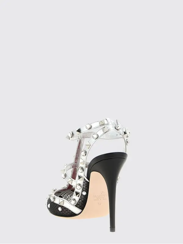 Valentino Garavani Rockstud Mesh And Leather Pumps With Rhinestones And Studs - Multicolor
