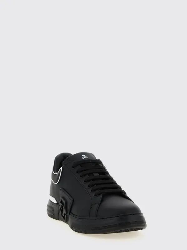 Philipp Plein Phantom Kick$ Leather Sneakers - Black