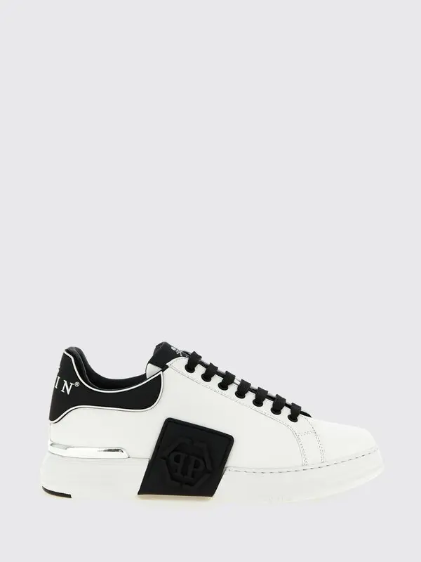 Philipp Plein Phantom Kick® Leather Low Top Sneakers - Black