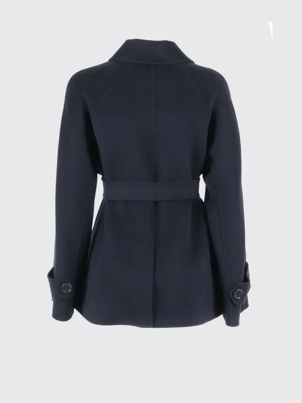 Max Mara Double Breasted Belted Coat - Blue