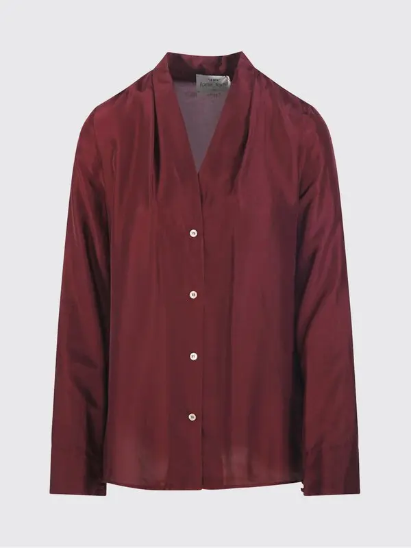 FORTE_FORTE Elegant Silk Shirt - Ruby