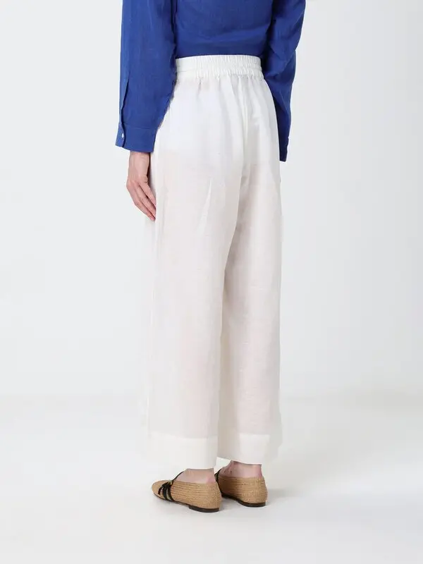 Polo Ralph Lauren Linen Palazzo Trousers - White