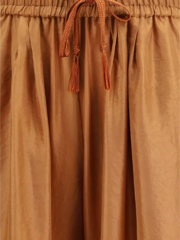 FORTE_FORTE Silk Palazzo Trousers - Brown