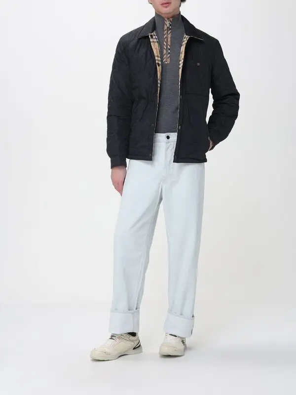 Burberry Wool Knit Sweater With Check Details