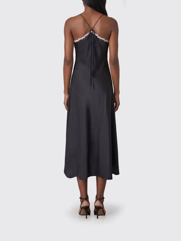Pinko Midi Slip Dress With Lace Inserts
