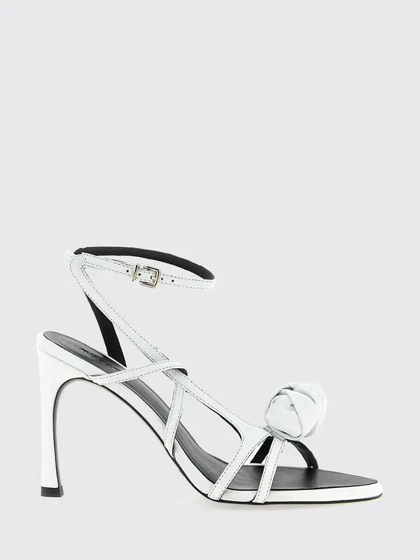 ROTATE BY BIRGER CHRISTENSEN Leather Stiletto Sandals With Knot Detailing - White