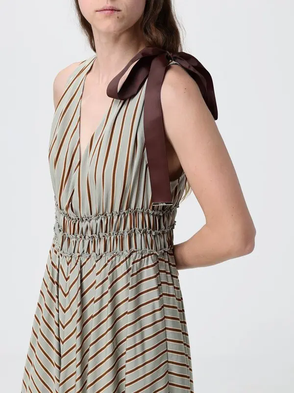 Liu Jo Striped Viscose Blend Midi Dress