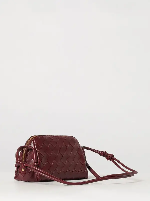 Bottega Veneta Intrecciato Leather Knotted Mini Crossbody Bag - Red