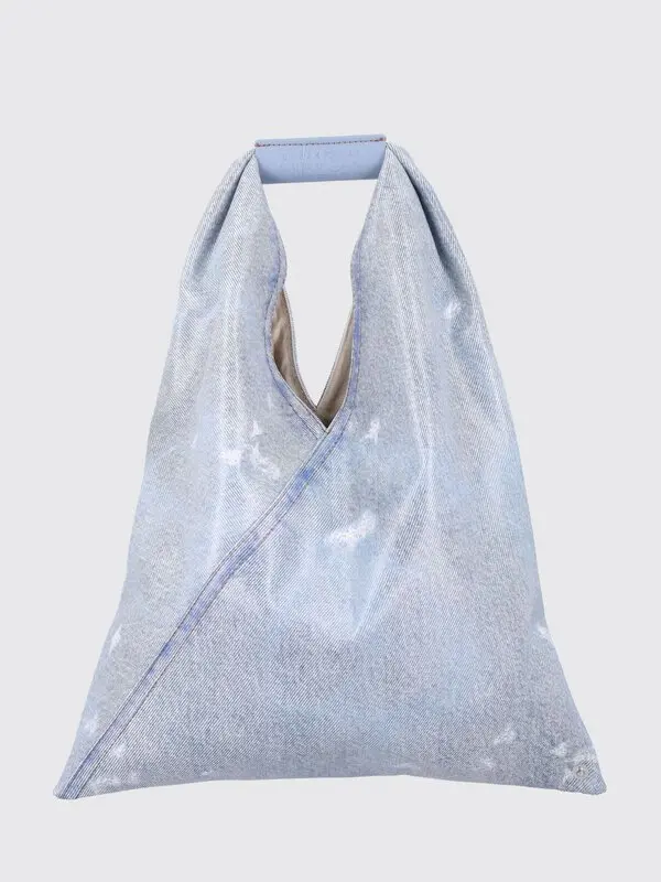 MAISON MARGIELA Japanese Denim Print Leather Bag - Blue
