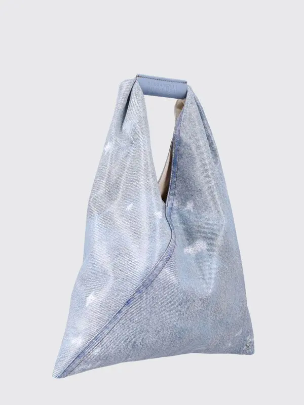 MAISON MARGIELA Japanese Denim Print Leather Bag - Blue