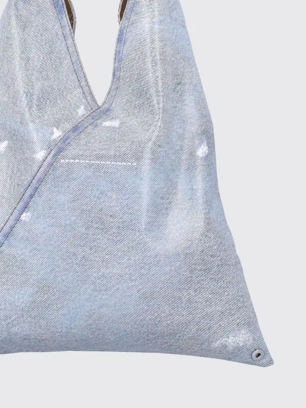 MAISON MARGIELA Japanese Denim Print Leather Bag - Blue