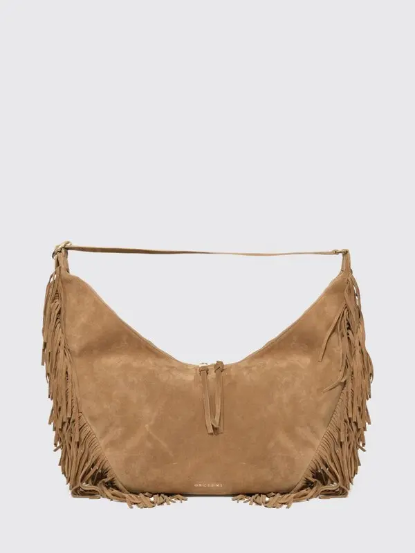 Orciani Isola Peach Fringed Suede Bag