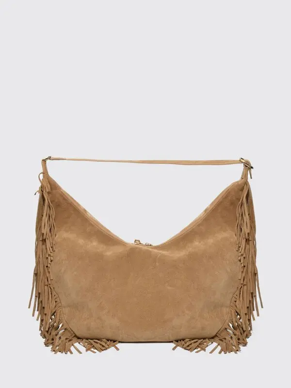 Orciani Isola Peach Fringed Suede Bag