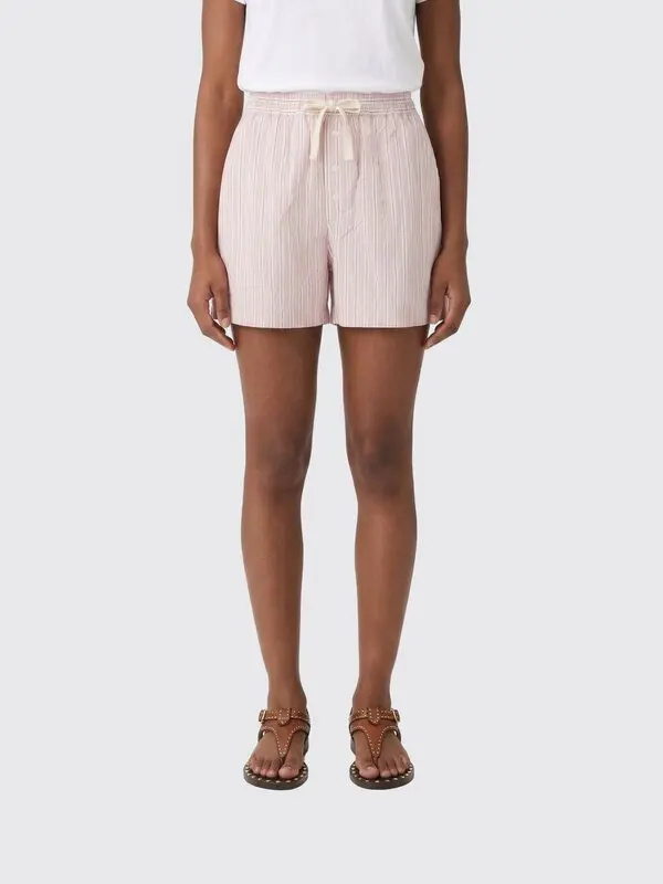 ROBERTO COLLINA Striped Crinkled Viscose Blend Shorts
