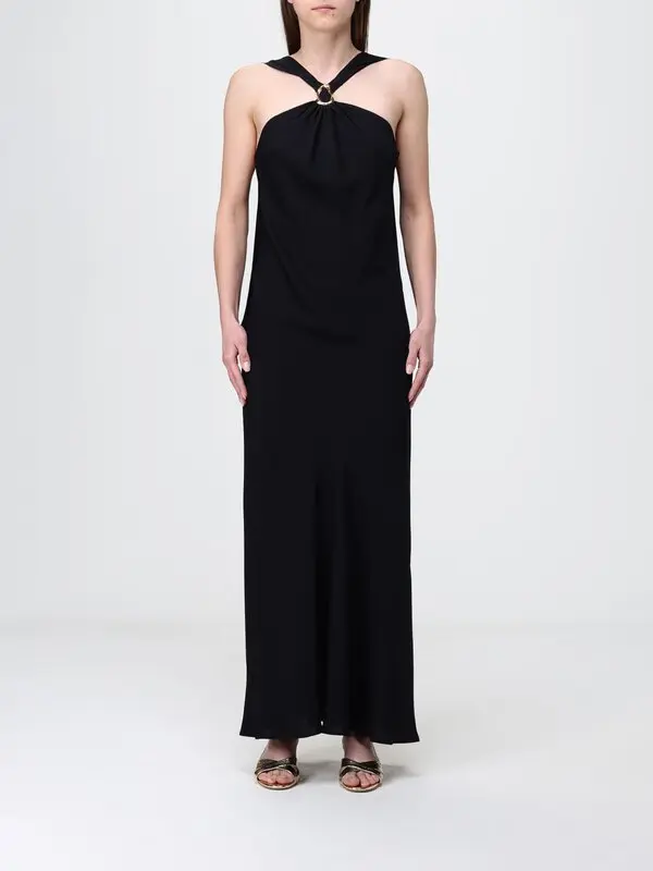 FORTE_FORTE Silk Blend Halterneck Maxi Dress - Black