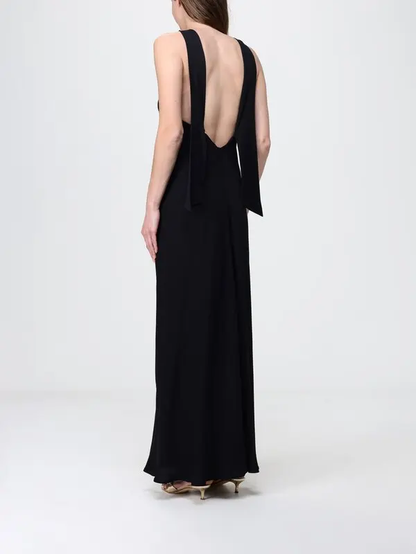FORTE_FORTE Long Silk Blend Halterneck Dress