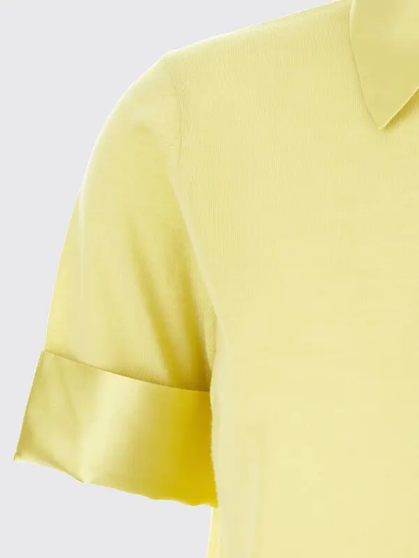 SEMICOUTURE Silk And Virgin Wool Knit Polo Shirt